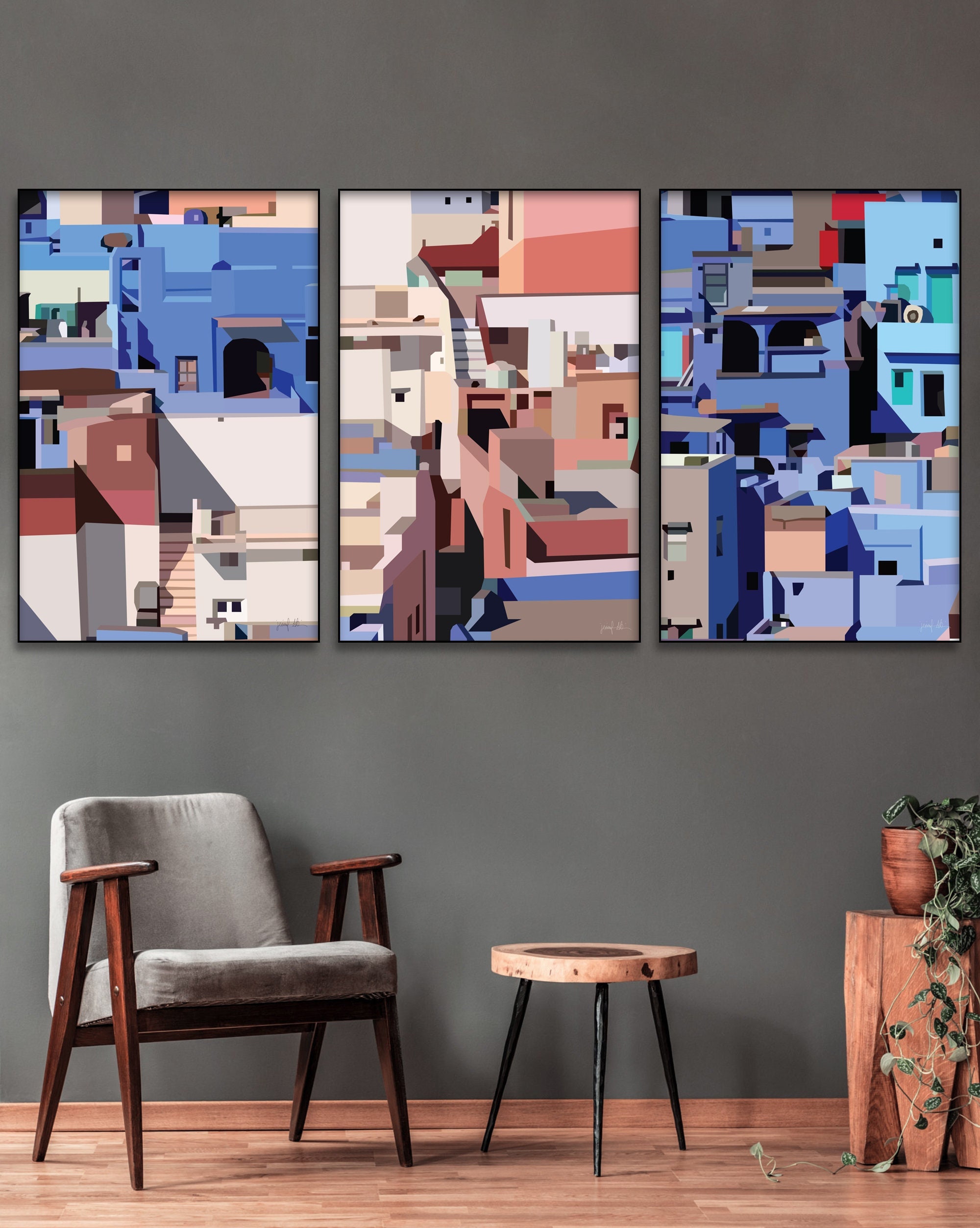 Prints Wall Art Big Prints Wall Art Gallery Set Bright - Etsy