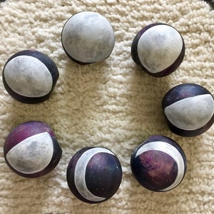 Wood Moon Phases Set Solar System Montessori Small Parts Waldorf Lunar ...