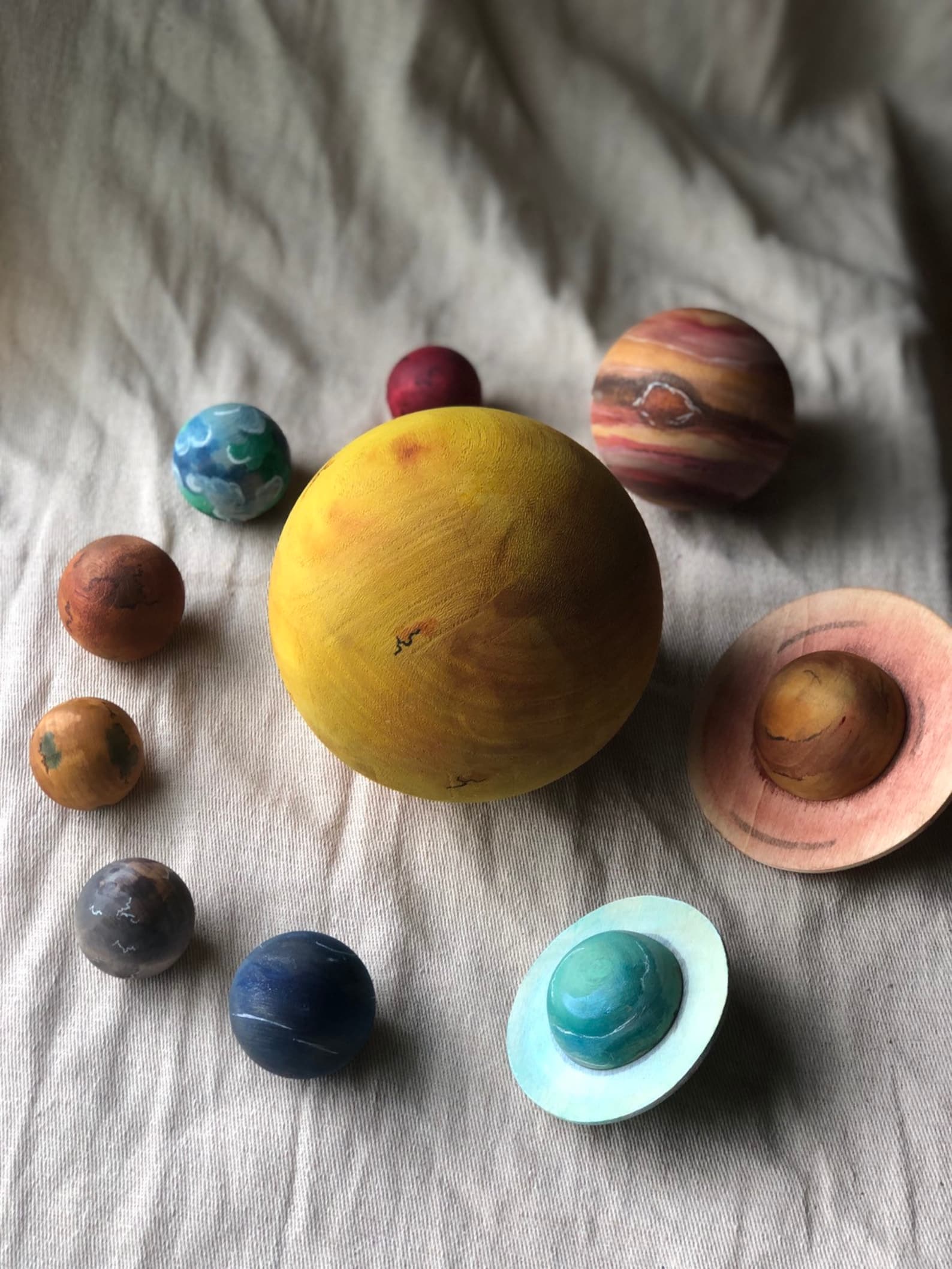 XXL Solar System Planet Set Wood Labeled Montessori - Etsy