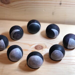 Wood Moon Phases Set Solar System Montessori Small Parts Waldorf Lunar ...