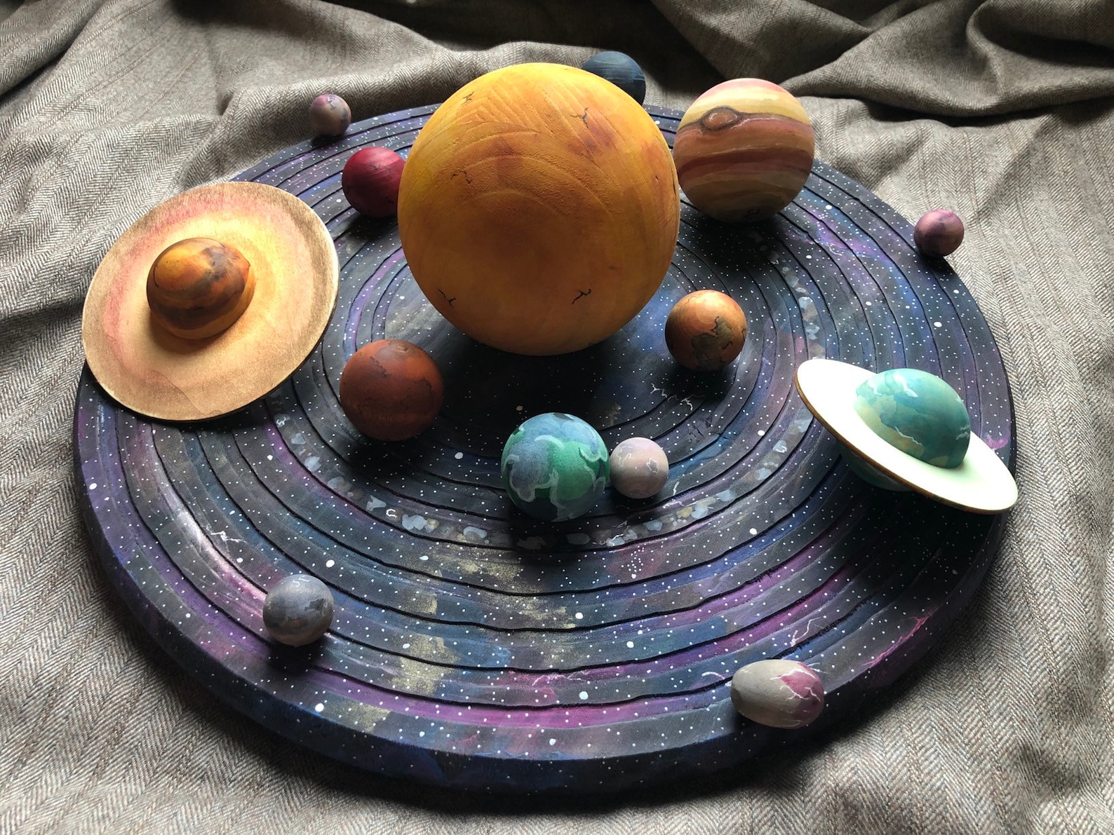The Original Wooden XXL Solar System Galaxy Base Set Orbit - Etsy
