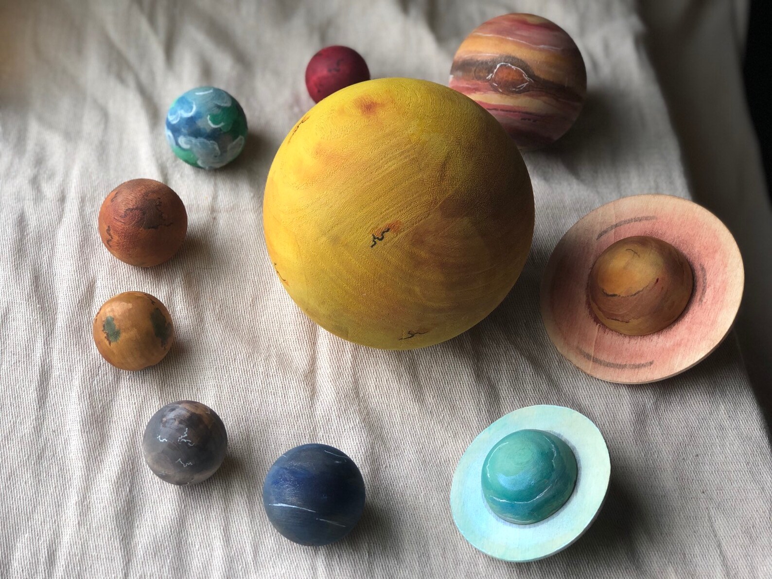 XXL Solar System Planet Set Wood Labeled Montessori - Etsy