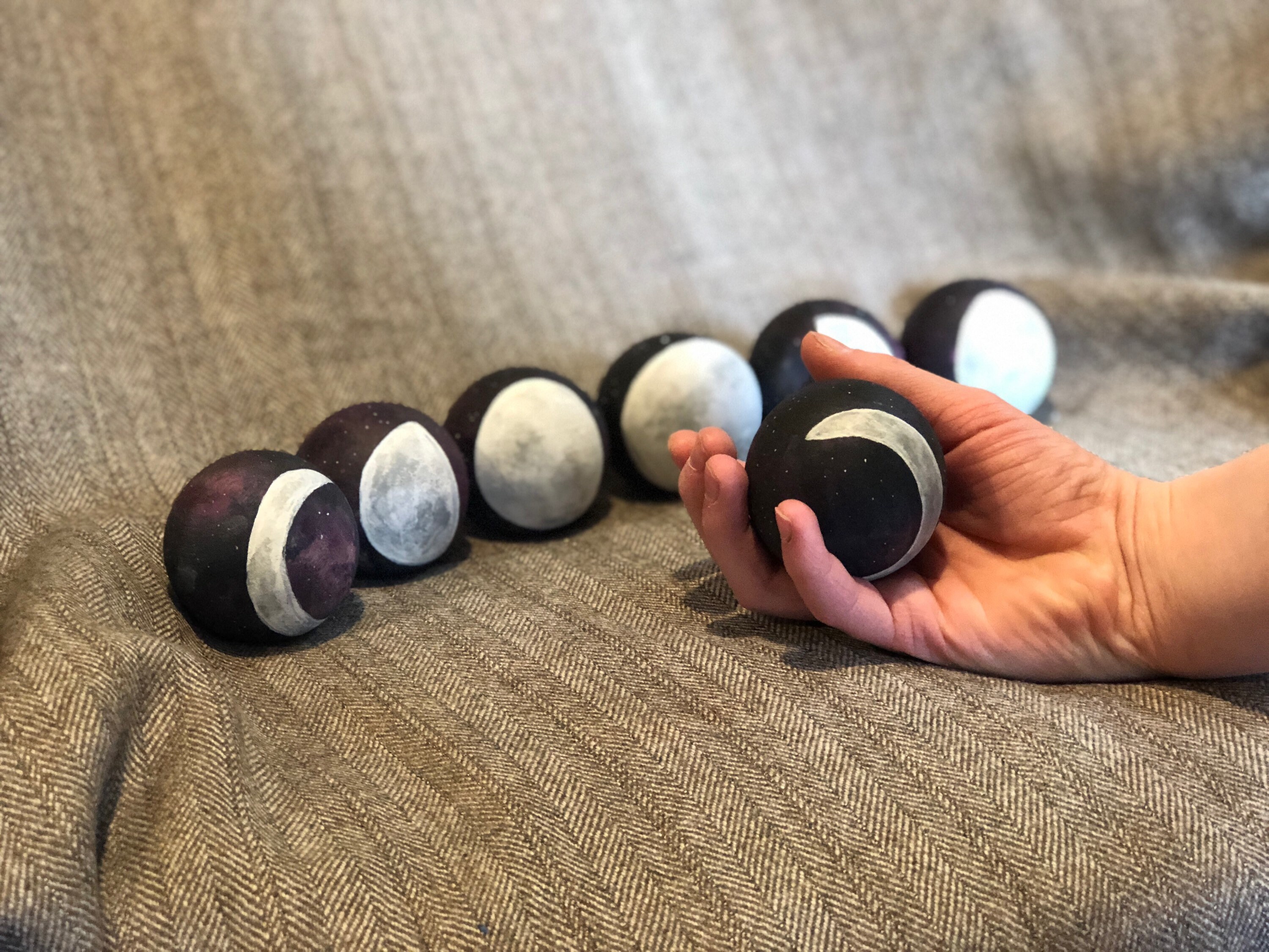 Wood Moon Phases Set Solar System Montessori Small Parts | Etsy