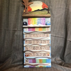 Wood Perpetual Calendar Set Handpainted, Waldorf, Montessori, Seasons ...