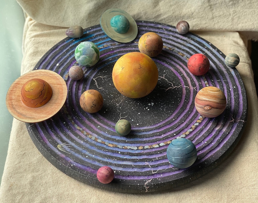 The Original XL Wood Deluxe Solar System Galaxy Set- Hand Painted ...