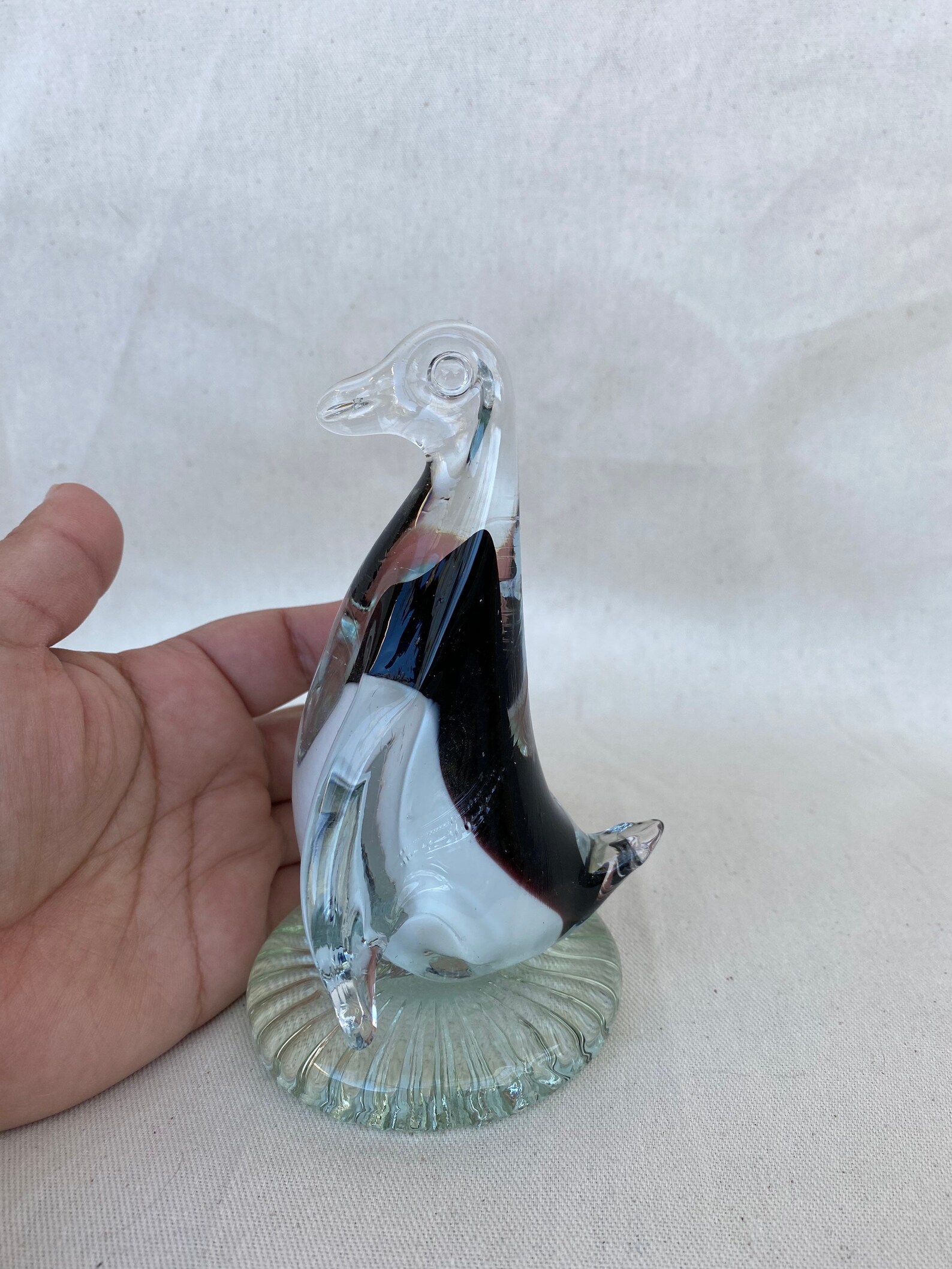 Vintage Hand Blown Studio Colored Glass Penguin Figurine - Etsy