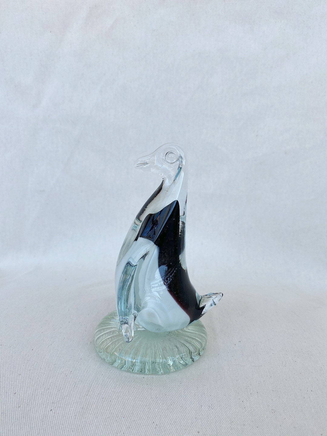Vintage Hand Blown Studio Colored Glass Penguin Figurine - Etsy