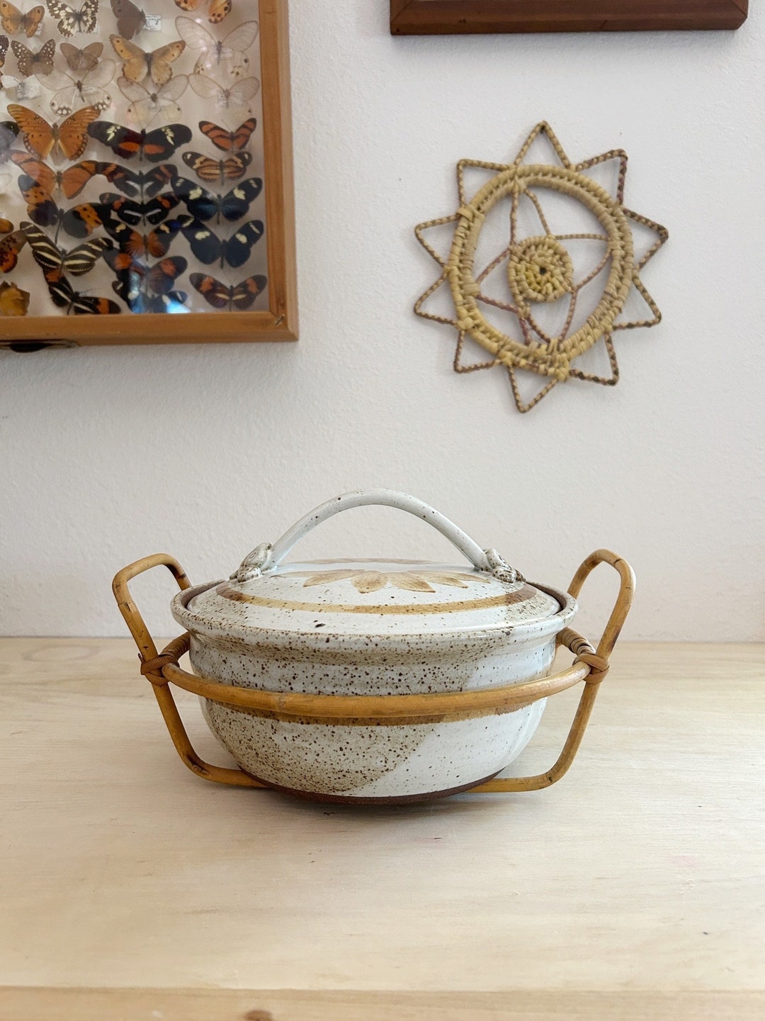 Vintage Ceramic Stoneware Cooking Pot With Lid : Storage or Serving ...