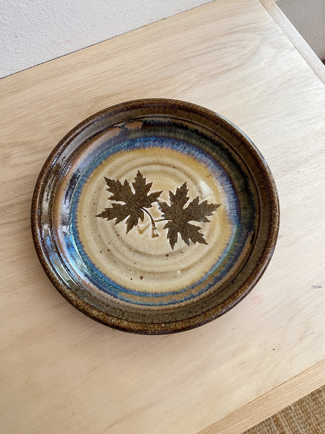Vintage Maple Leaf Imprint Ceramic Serving Platter Plate - Etsy