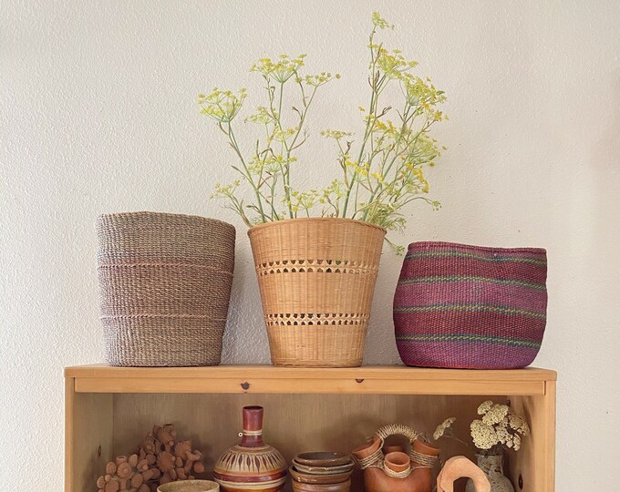 Vintage Bamboo Wicker Indoor Houseplant Basket Planter Pot : - Etsy