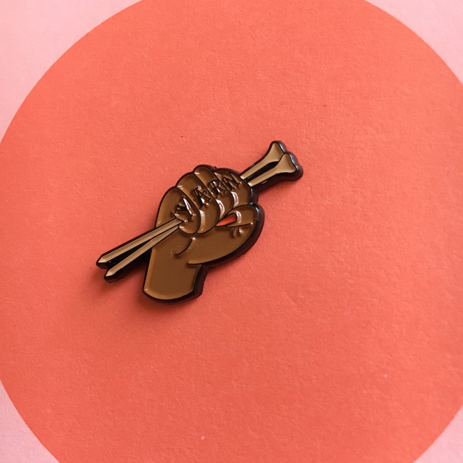 Yarn Hand 01 Knitting Enamel Pin Knitting Needles Fiber - Etsy