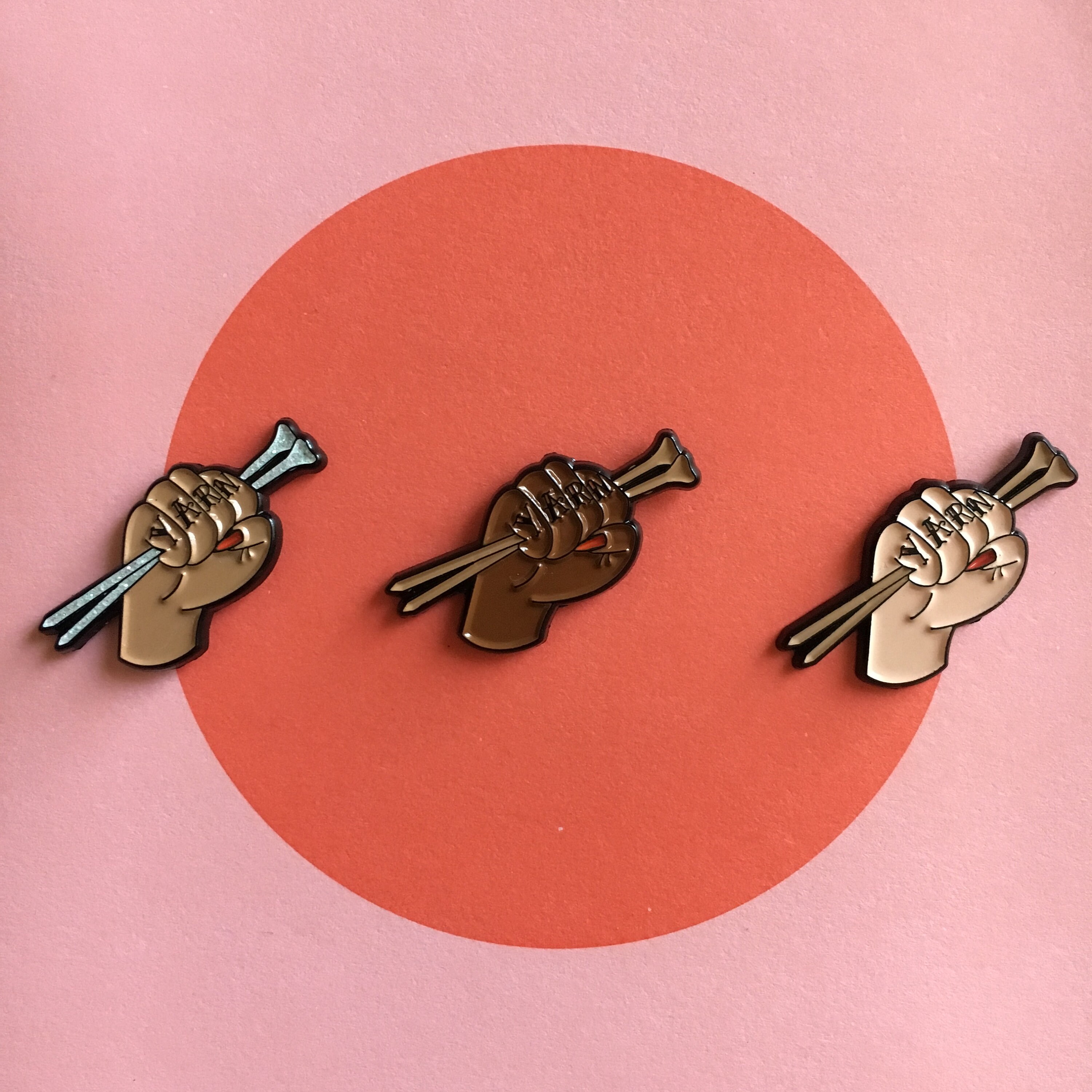 Yarn Hand 03 Knitting Enamel Pin Knitting Needles Fiber | Etsy