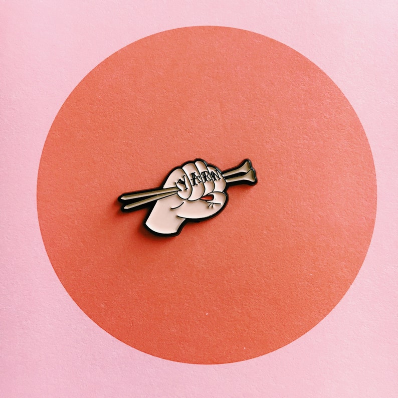 Yarn Hand 03 Knitting Enamel Pin Knitting Needles Fiber | Etsy