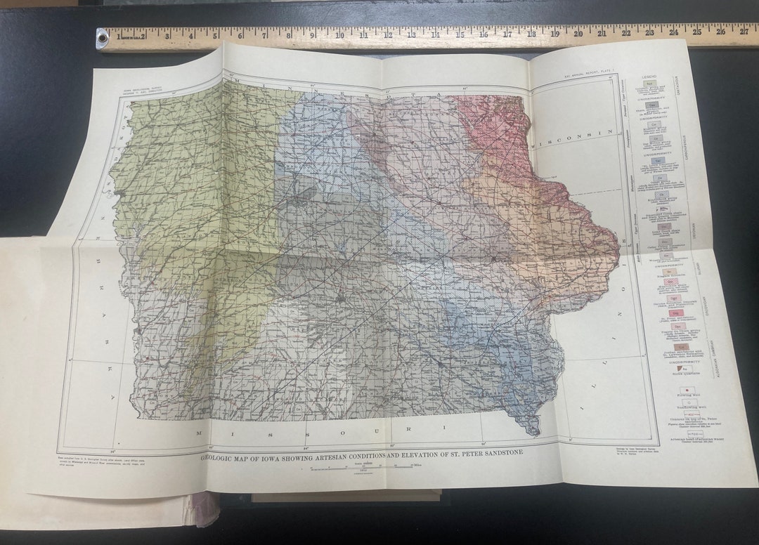 Antique Iowa Geological Survey With Maps. 1910 1911. Volume XXI - Etsy