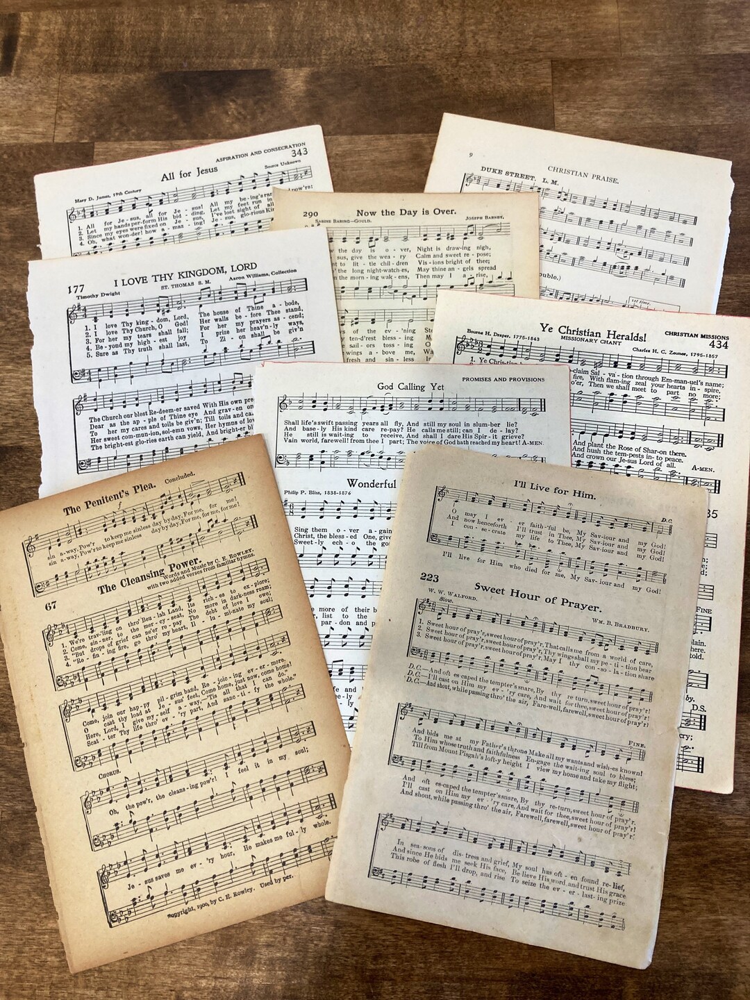 50 Vintage Hymnal Pages Bundle - Etsy