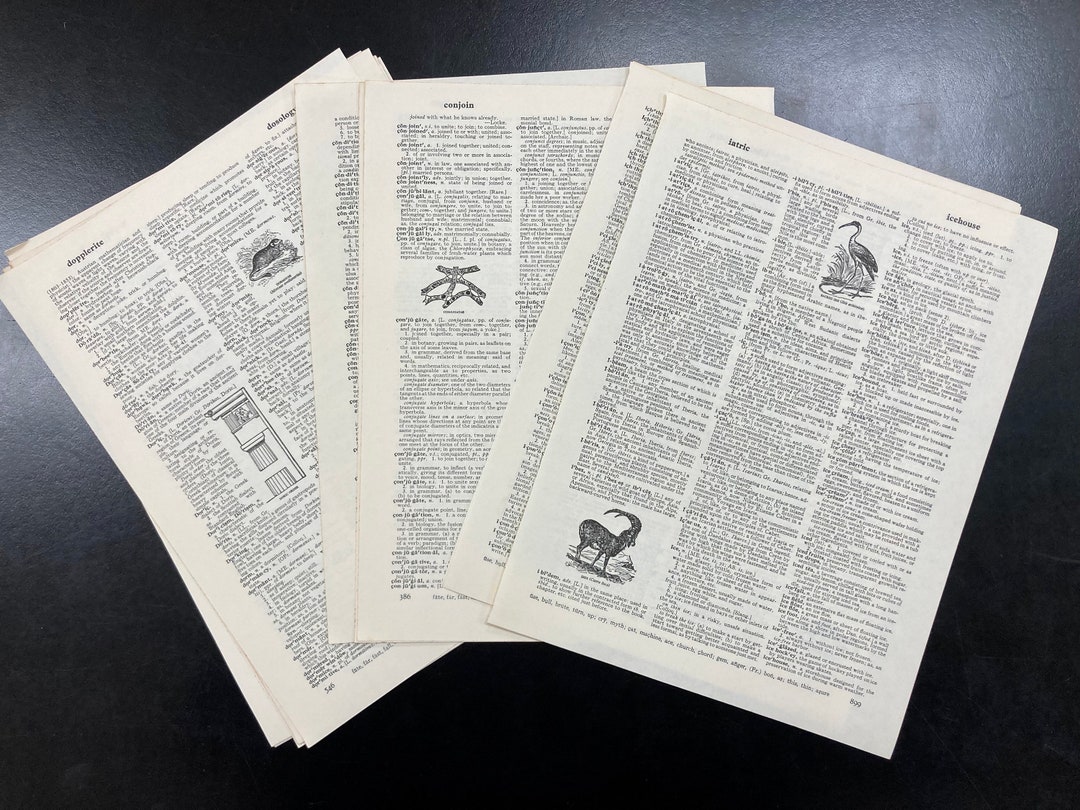30 Vintage Dictionary Pages Large - Etsy