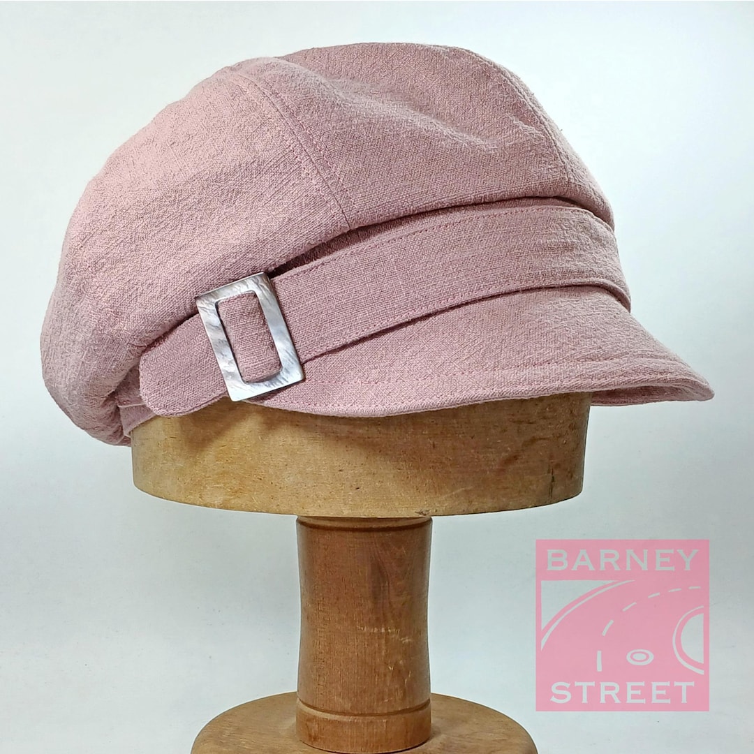 Newsboy Cap Slouchy Light Dusty Pink Linen Adjustable Shell Buckle - Etsy