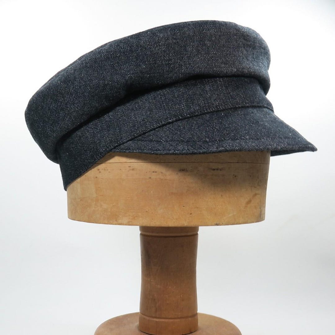 Russian Revolutionary Cap Dark Grey Cotton Denim - Etsy