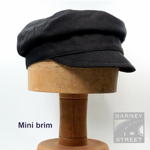 Tevye Cap: Black Cotton Linen Fiddler Hat - Choice of Brim - Etsy