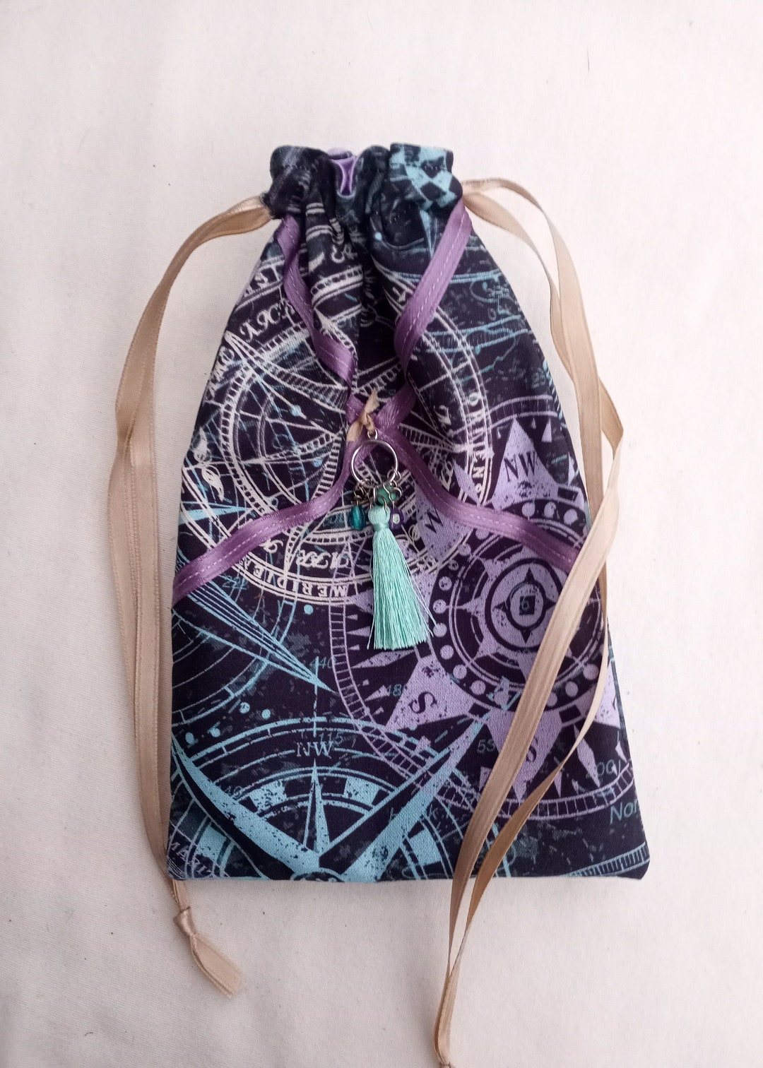 Astral Compass Tarot Bag, Rune Bag, Handmade - Etsy