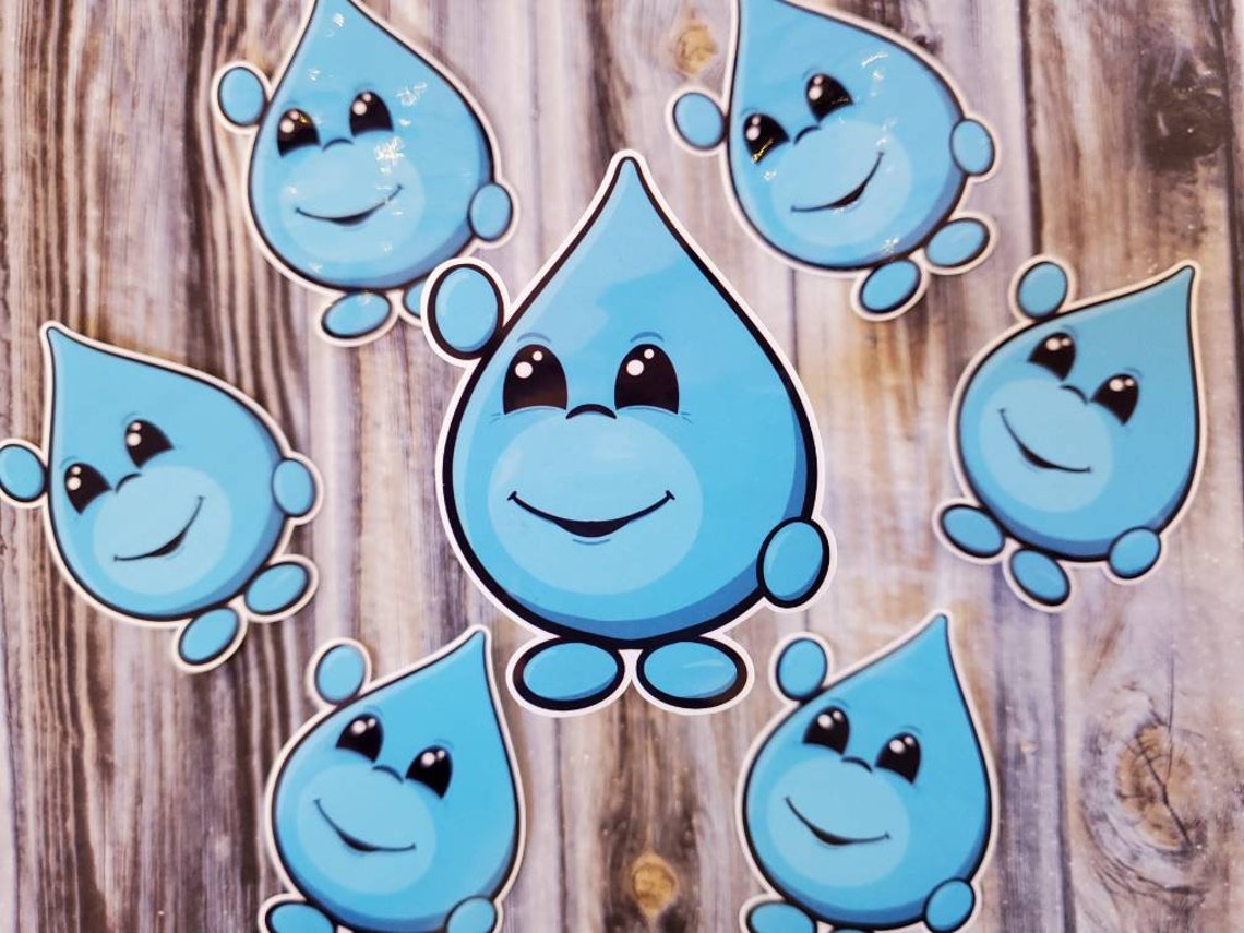 Water drop sticker hydro sticker hydrate or diedrate | Etsy