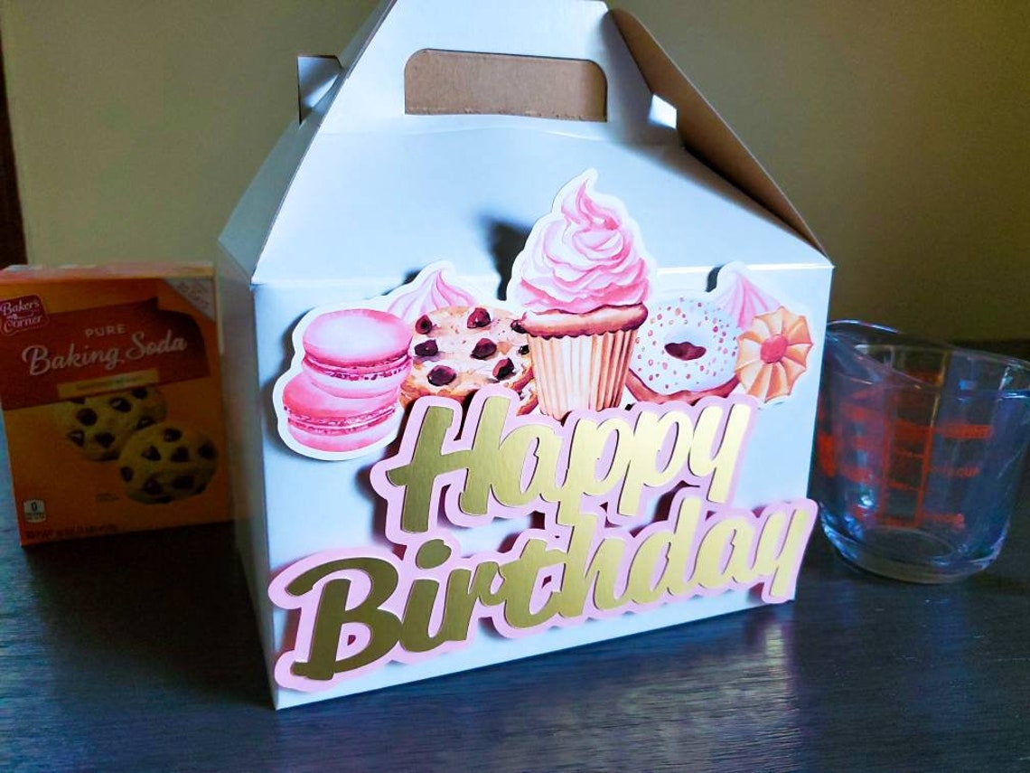 Happy Birthday Large Boxes Gable Box Large Gable Box Treat - Etsy