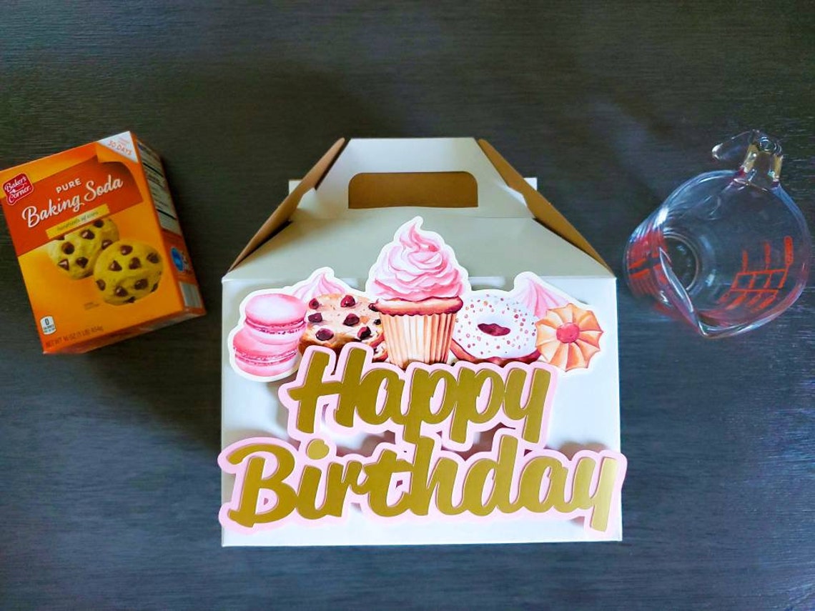 Happy Birthday Large Boxes Gable Box Large Gable Box Treat - Etsy