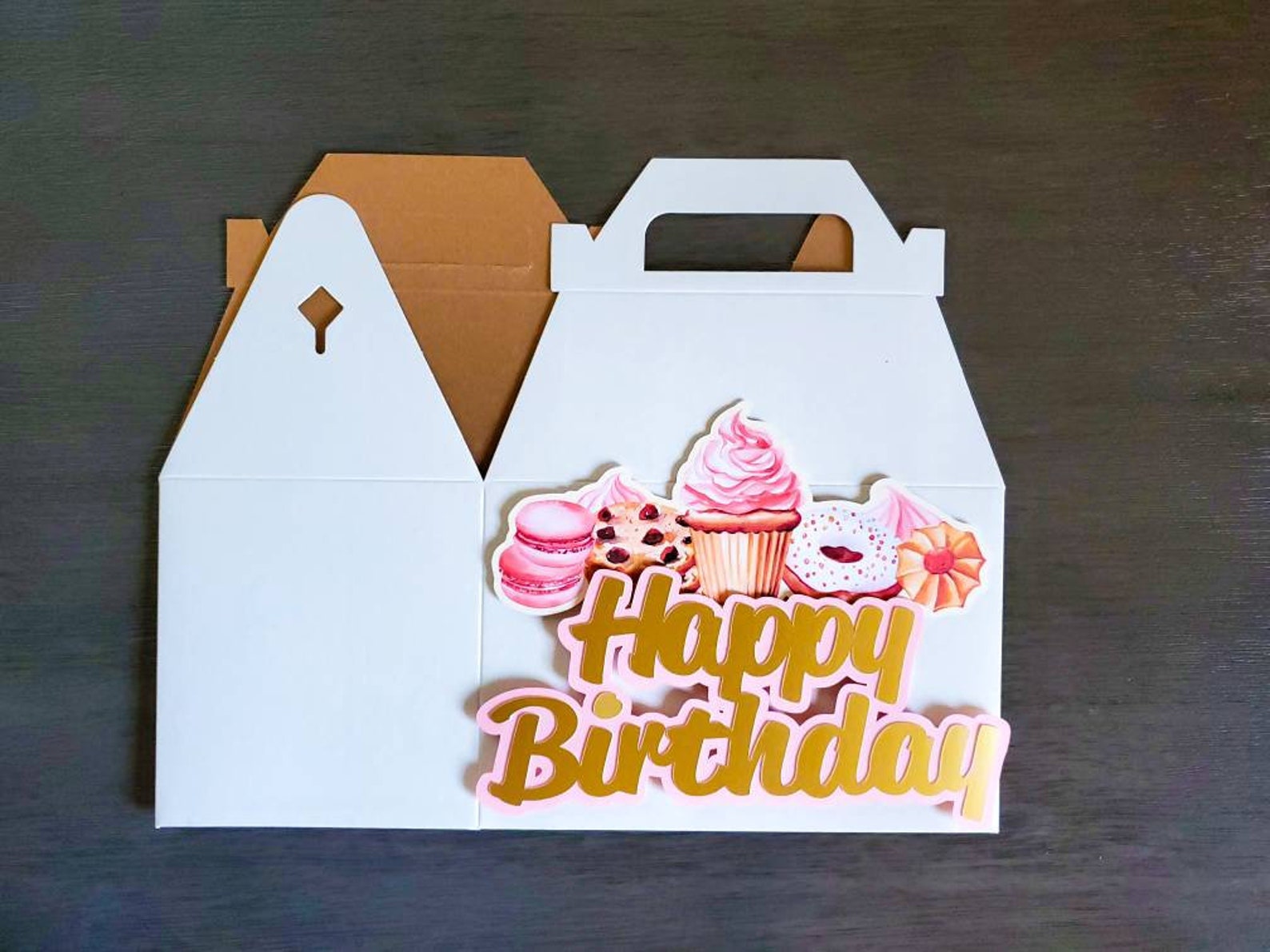 Happy Birthday Large Boxes Gable Box Large Gable Box Treat - Etsy