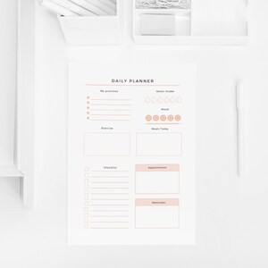 Daily Planner Printable, Instant Download, Productivity Planner, Daily ...