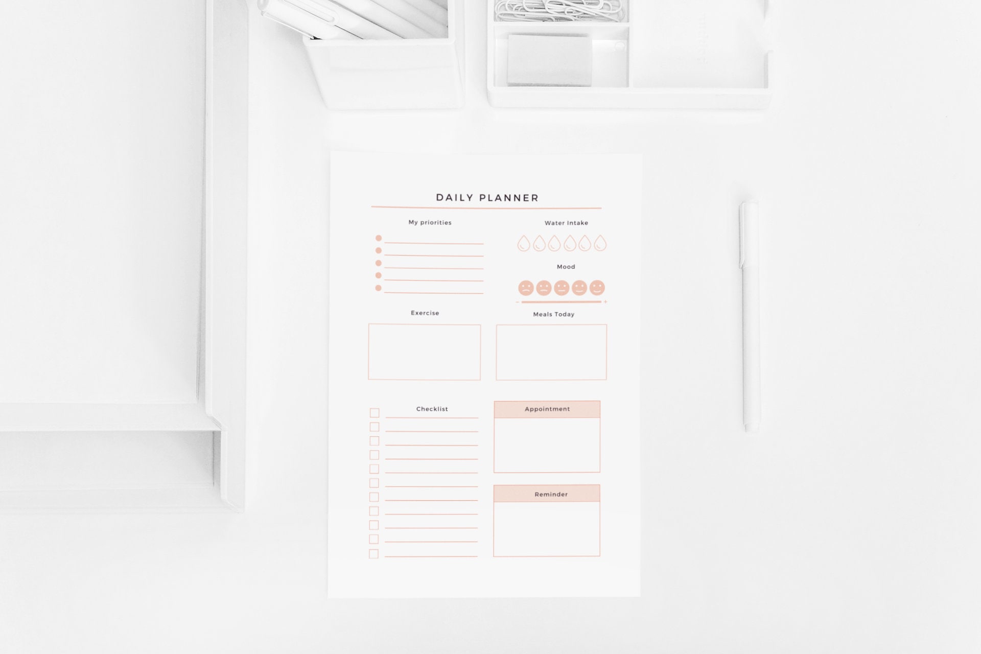 Daily Planner Printable, Instant Download, Productivity Planner, Daily ...