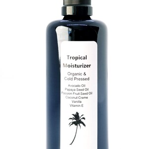 Organic Tropical Body Oil Moisturizer 100ml in Miron Glass With Gel ...