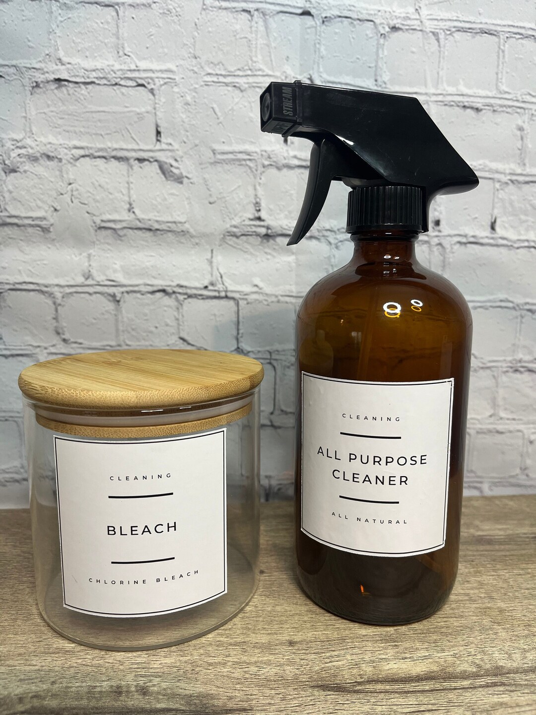 Modern Simple Cleaning Labels Clem Label-cleaning Bottle - Etsy