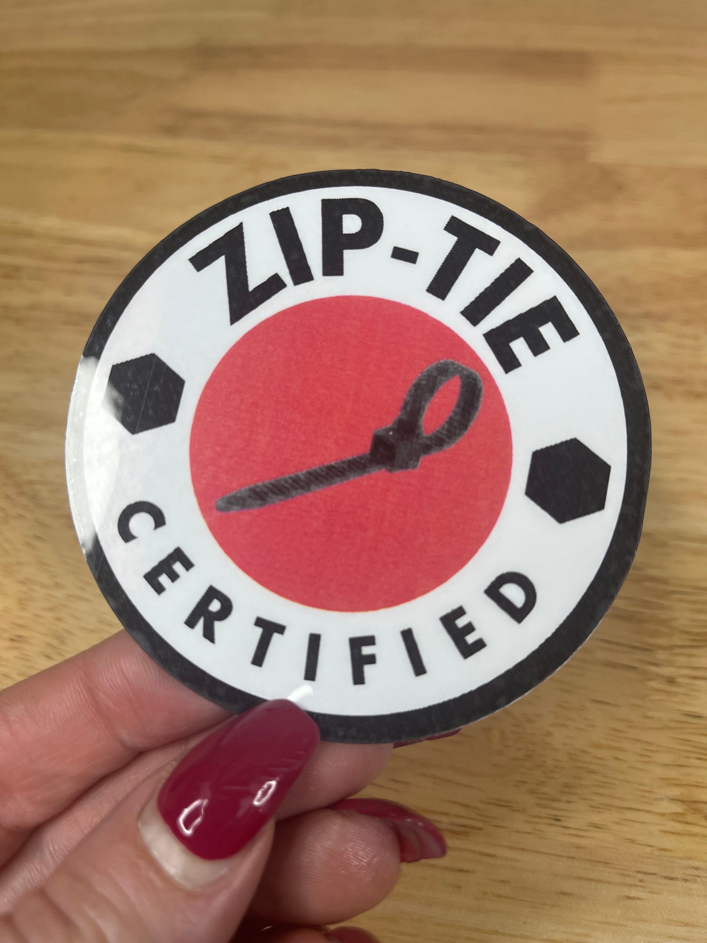 Zip Tie Certified Sticker Vinyl Decal - Etsy