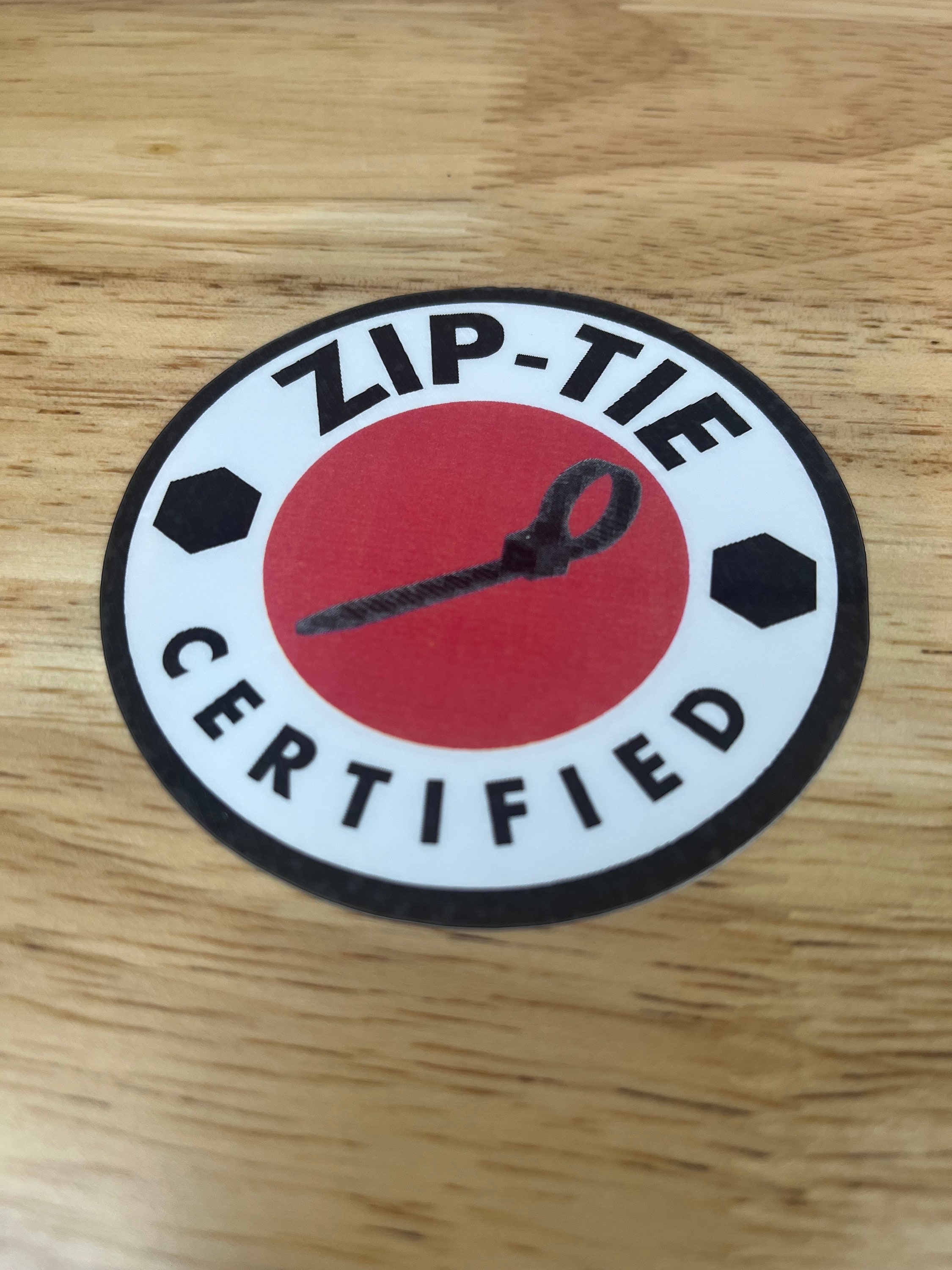 Zip Tie Certified Sticker Vinyl Decal - Etsy