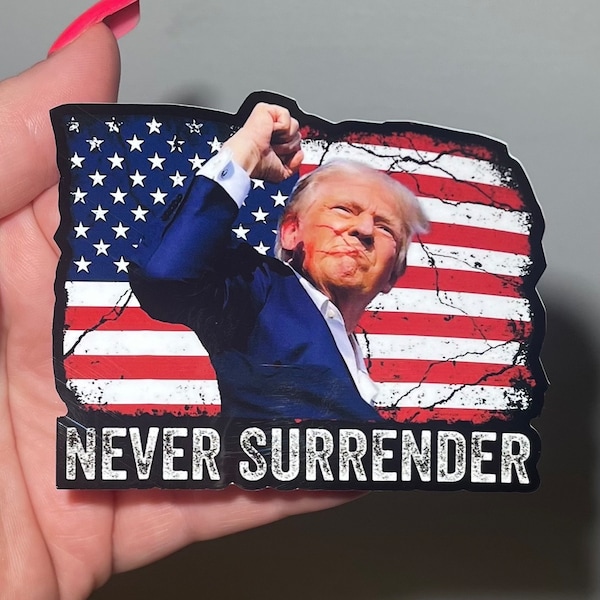 Trump Never Surrender Decal - Etsy