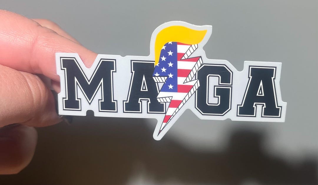 MAGA Donald Trump Lightning Bolt Sticker Decal - Etsy