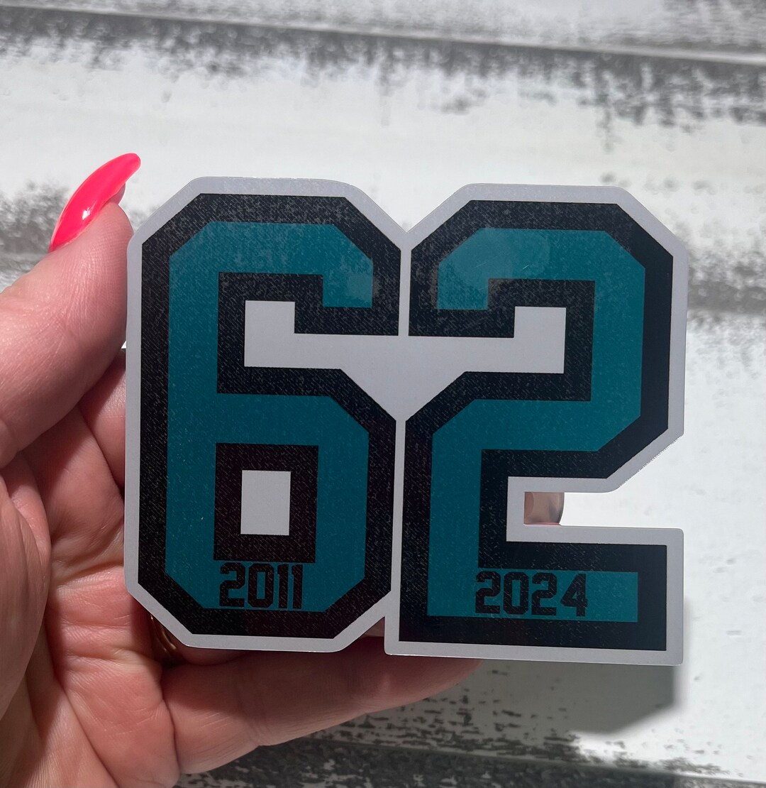 Jason Kelce 62 Sticker Decal Midnight Green- Philly Sports Team Sticker ...