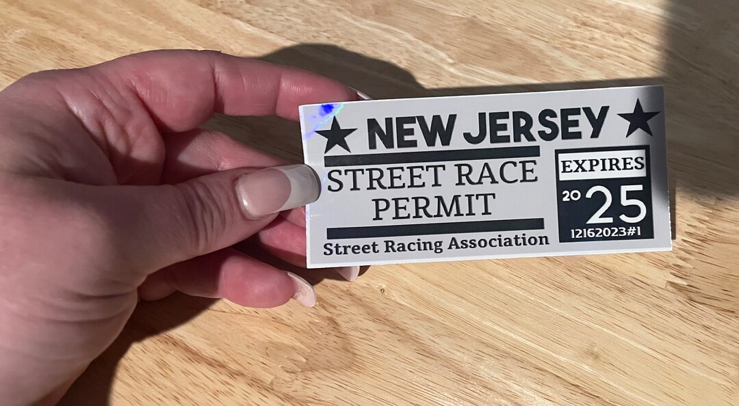 Street Racing Holographic Sticker- Inspection Dupe-street Racing Permit ...