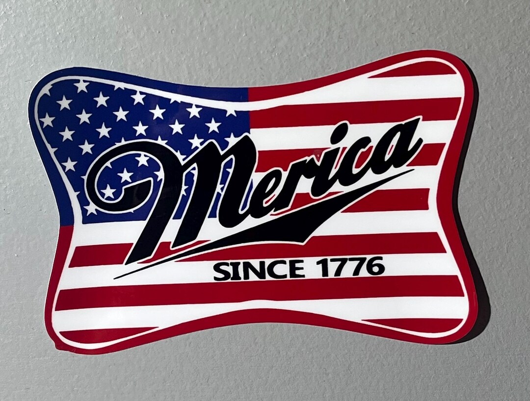 Merica Since 1776- Beer- American Sticker Decal - Etsy