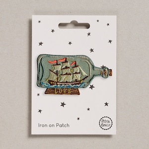 Iron on Patch Ship Bottle - Etsy