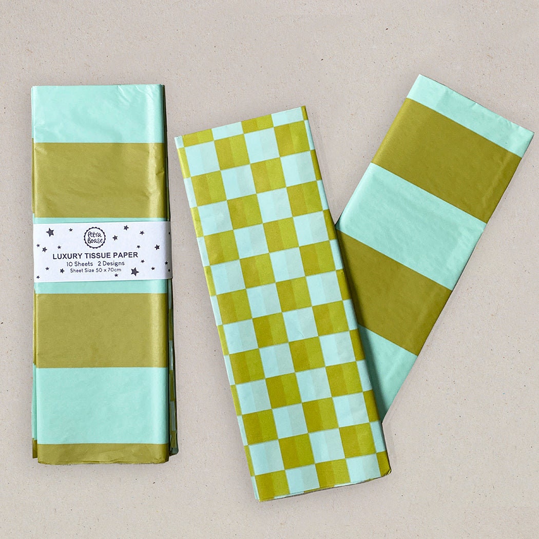 Luxury Tissue Paper - Olive/turquoise - Etsy