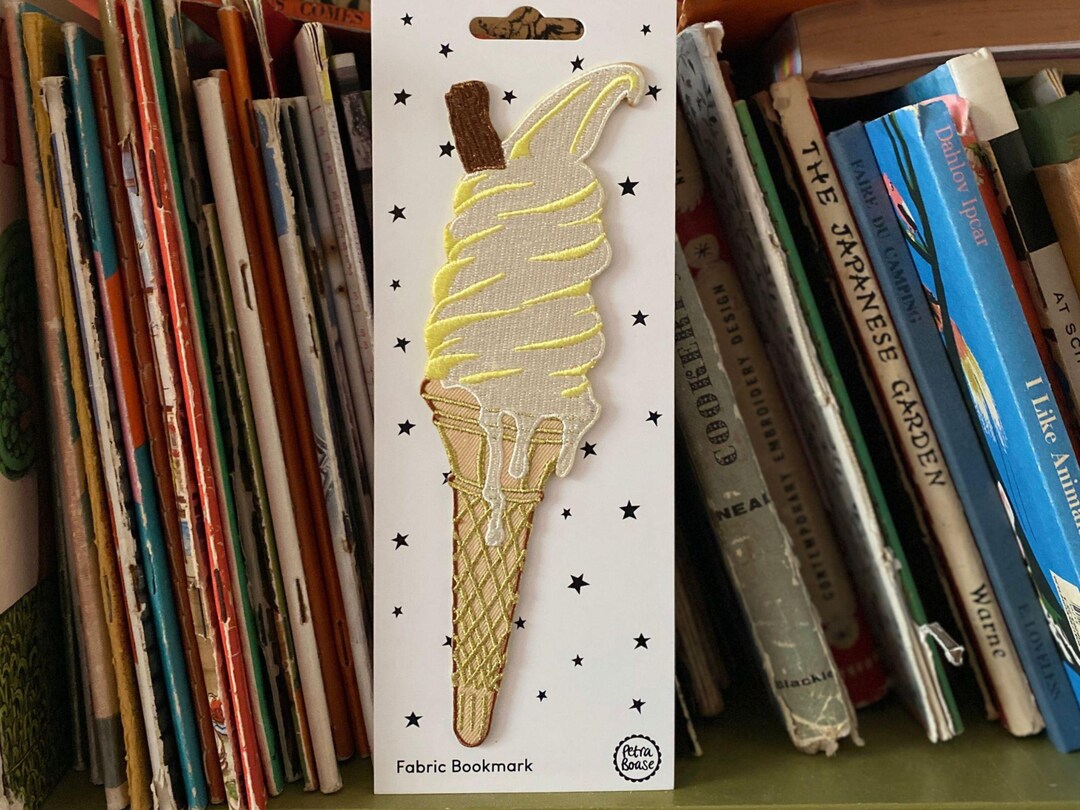 Retro Ice Cream Embroidered Fabric Bookmark for Book Lovers. - Etsy