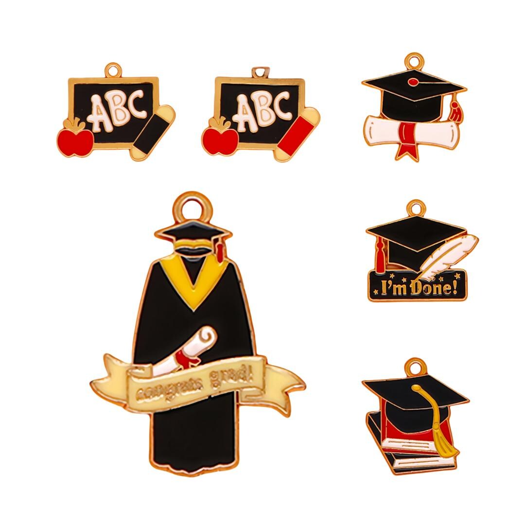 DIY Enamel Alloy Charms Bachelor's Cap,abc Blackboard Charms for ...