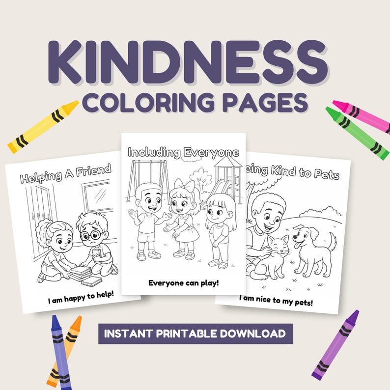 Kindness Coloring Pages for Kids – 22 Printable SEL Activities for ...