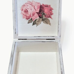 Shabby Chic Decor Box, Decoupage Jewelry Box, Wooden Keepsake Storage ...