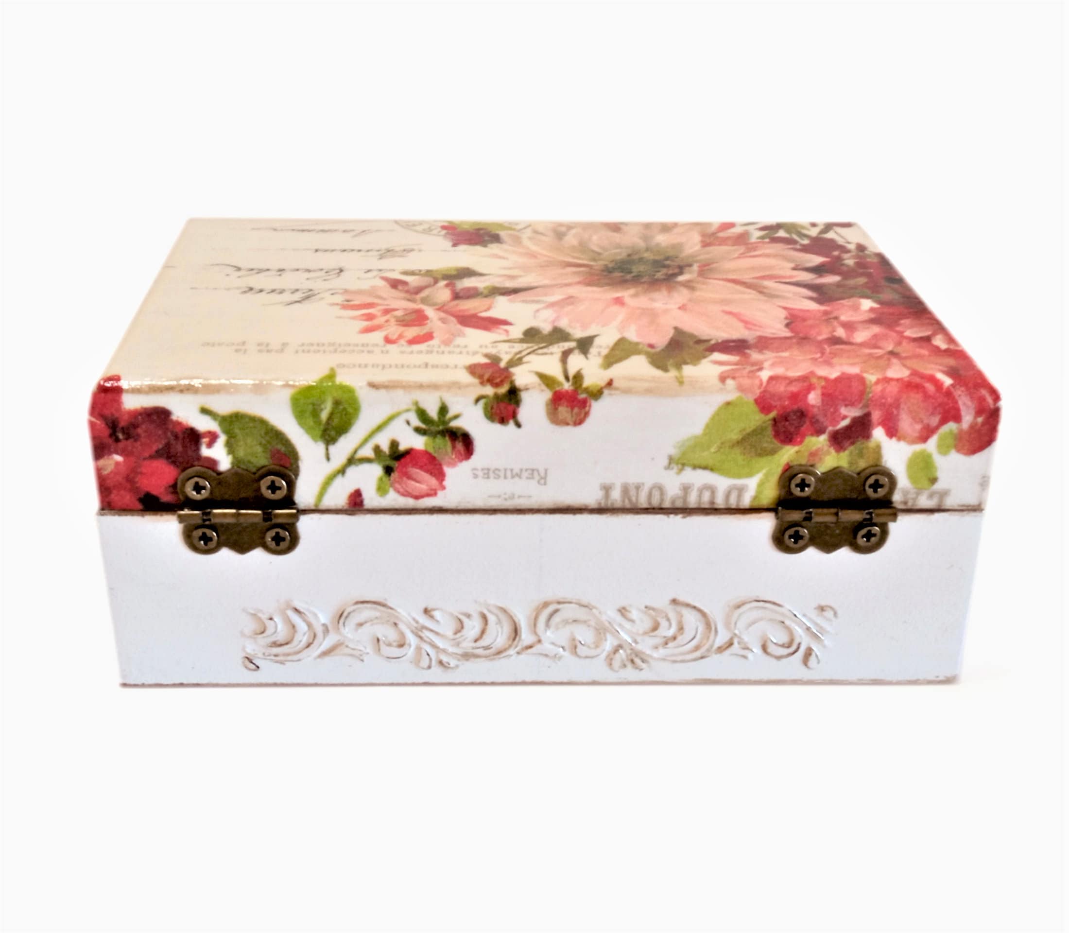 Wooden Keepsake Storage Box Decoupage Jewelry Box Floral - Etsy