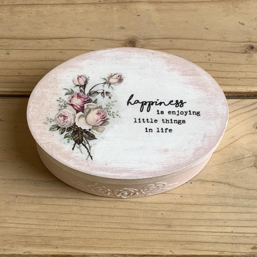 Motivational Quotes Box, Decoupage Gift Box for Her, Wooden Trinket Box ...