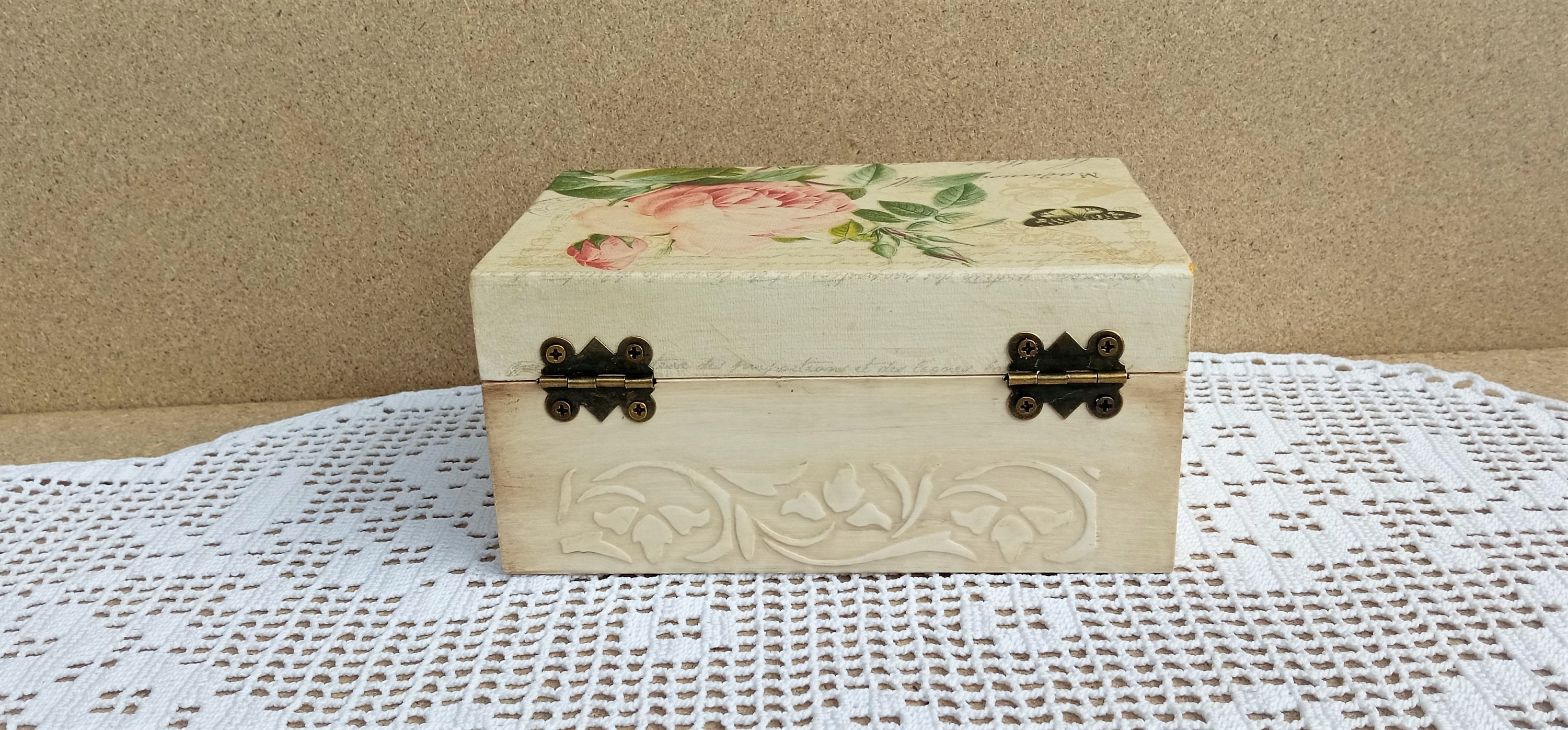 Decoupage Jewelry Box Wooden Keepsake Storage Box Trinket - Etsy