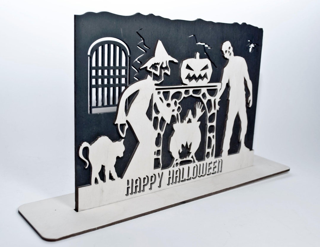 Halloween Scene. Laser Cut Files. Cdr, Ai, Svg, Dxf. Digital Pattern - Etsy