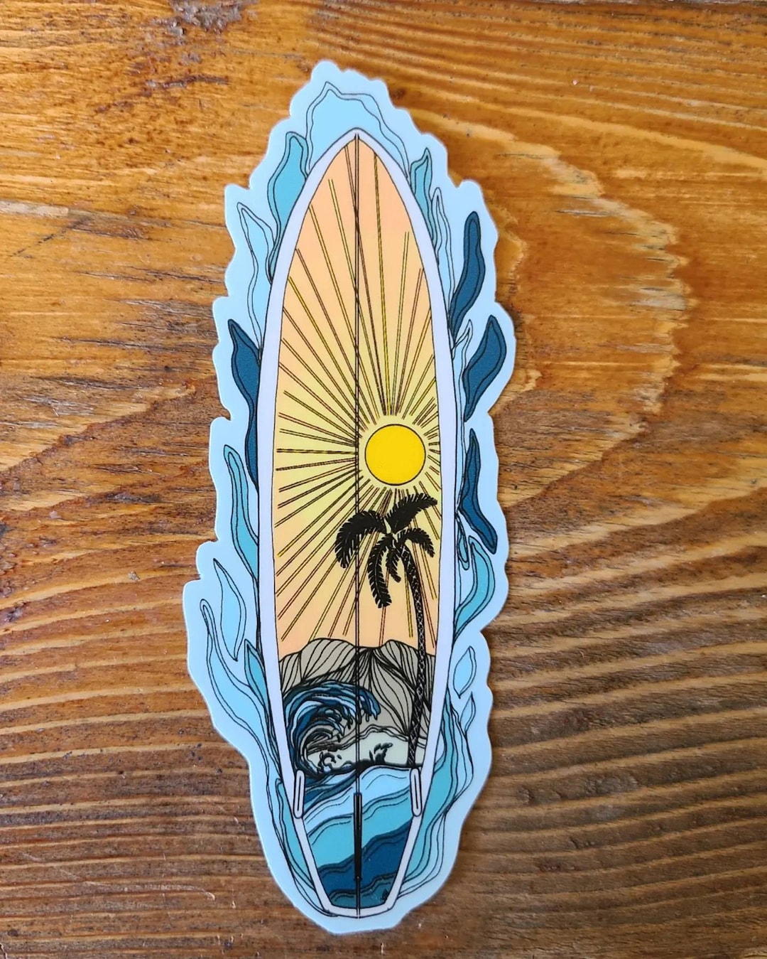 Surf Board Sticker - Etsy
